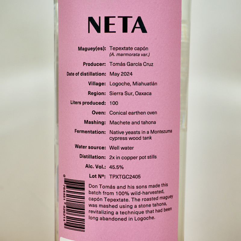 NETA Tepextate Capon by Tomas Garcia Cruz Destilado de Agave / 70cl / 45.5%